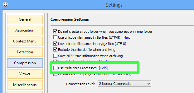 Bandizip - Compression on Multi-core Computer